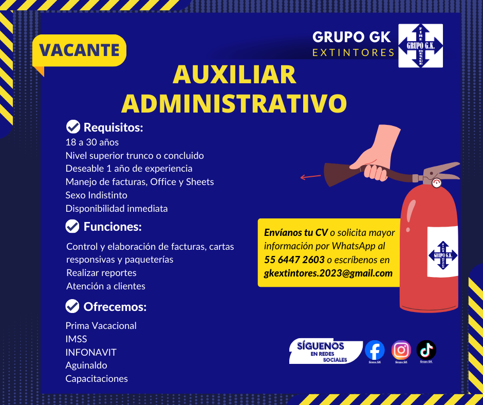 BOLSA DE TRABAJO – Grupo G.K. Equipo contra Incendios
